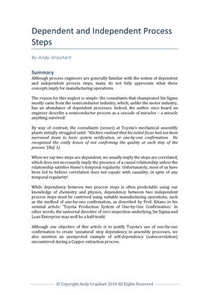 Calaméo - Dependent Versus Independent Processes