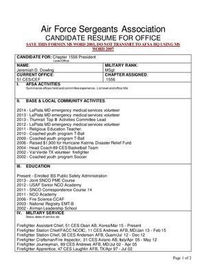Calaméo - Afsa Resume Chapter President Msgt Dowling, Jermiah