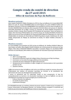 Calaméo - Compte Rendu du comité de direction du 27 avril 2015