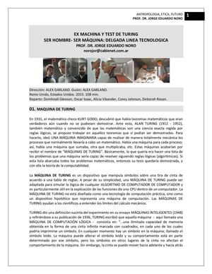 Calaméo - 202. EX MACHINA Y TEST DE TURING: HOMBRES Y MAQUINAS