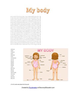 Calaméo - My Body Word Search