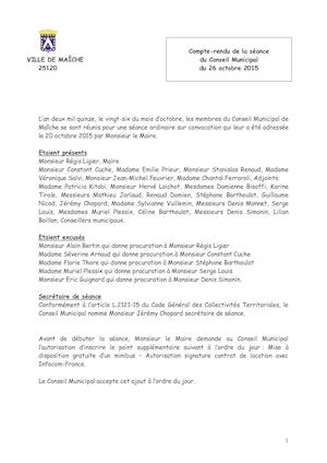 Calaméo - Compte Rendu Du 26 Octobre