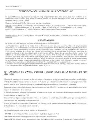 Calaméo - Conseil Municipal du 06 Octobre 2015