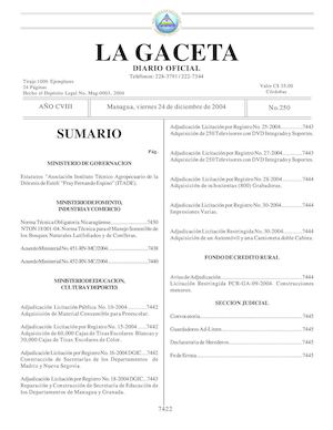 Calaméo - Gaceta No 250 Viernes 24 De Diciembre De 2004