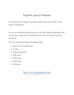Calaméo - Paperpk govt jobs