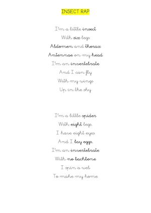 Calaméo - Insect Rap Lyrics