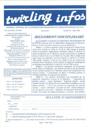 Calaméo - TWIRLING MAGAZINE N° 72 - Mars 1994