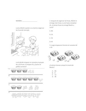 Calaméo - Prueba Matemática grado primero