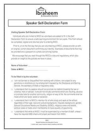 Calaméo - Policy - 02 3 Speaker Self Declaration FORM