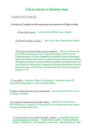 Calaméo - Questionnaire Dieux Et Heros Grecs Taamrante (1)