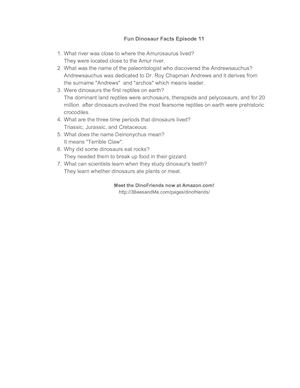 Calaméo - Fun Dinosaur Facts Episode 11 Faqs