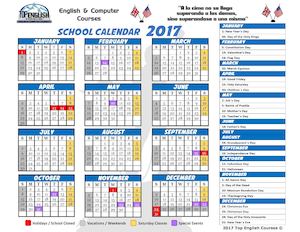 Calaméo - Top English School Calendar 2017