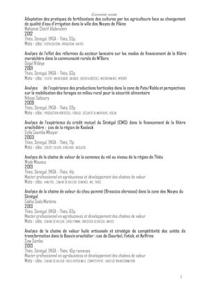 Calaméo - Repertoire Des Memoires De L'ensa De Thiès