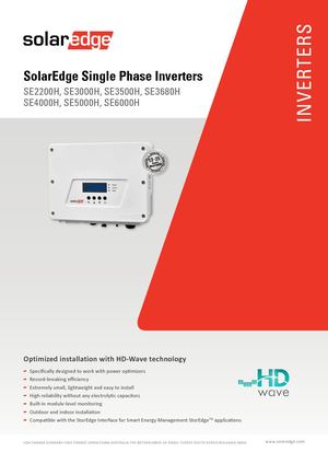 Calaméo - SOLAREDGE SE2200H, SE3000H, SE3500H, SE3680H SE4000H, SE5000H ...