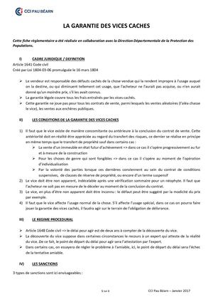Calaméo - Réglementation commerciale : Garantie des vices cachés