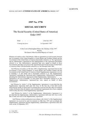 Calaméo - 3 The Social Security (United States Of America Order 1997 12pgs