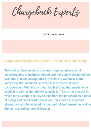 Calaméo - Know About Chargeback Management System And Its Benefits