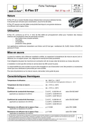 Calaméo - K FLEX Fiche technique 19 St