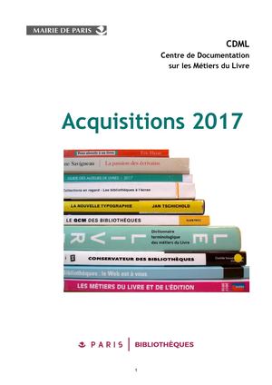 Calaméo - Acquisitions CDML 2017