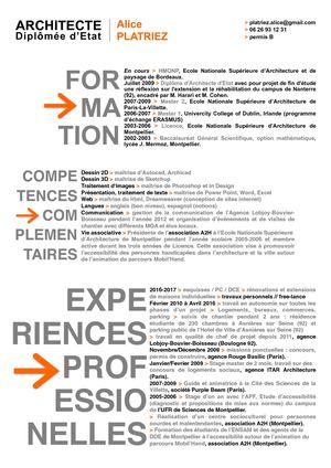 Calaméo - Cv Alice Platriez 2018