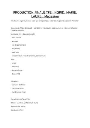 Calaméo - Production Finale Tpe