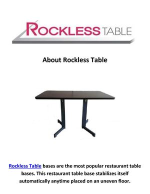Calaméo - Rockless Table : Auto Adjustable Restaurant Table Base