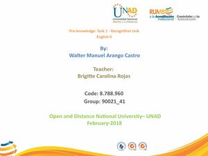 Calaméo - Pre Knowledge Task 1 Recognition Task