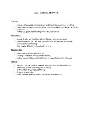 Calaméo - Swot Analysis Of Myself