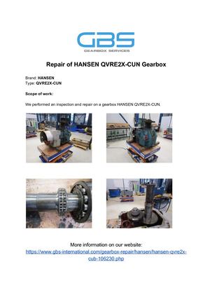 Calaméo - Repair Of HANSEN QVRE2X CUN Gearbox