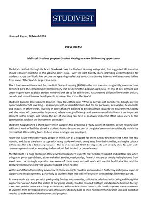 Calaméo - 20180328studivest Press Release Sri Investing Into Pbsh