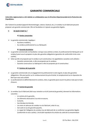 Calaméo - Réglementation commerciale : Garantie commerciale
