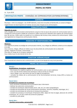 Calaméo - Profil De Poste Chargé De Communication