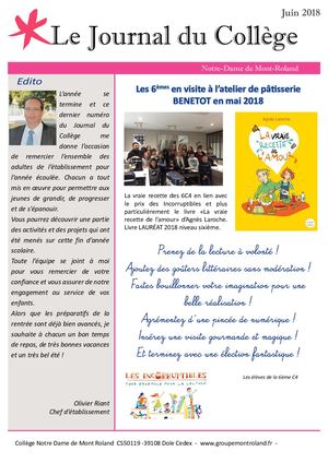 Calaméo - Journal Du Collège Juin 2018