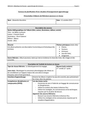 Calaméo - Canevas Planification Travail 1 Lecture
