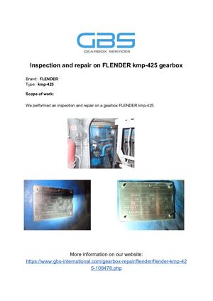 Calaméo - Inspection And Repair On FLENDER Kmp 425 Gearbox