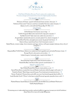 Calaméo - Dinner Menu - La Villa