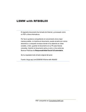 Calaméo - [SAP ECC] Lsmw With Rfbibl00