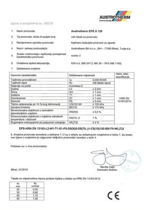 Calaméo - Izjava O Svojstvima - EPS A 120 (HR).