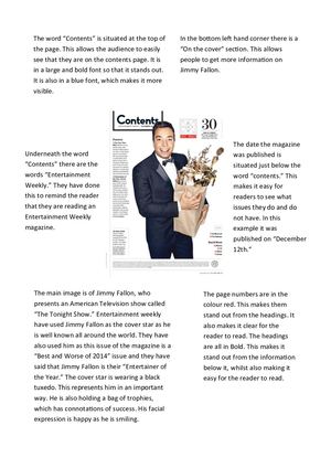 Calaméo - Entertainment Weekly Contents Page Analysis