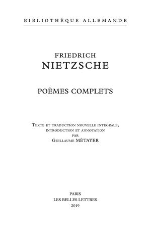 Calaméo - Extrait : Friedrich Nietzsche - Poèmes complets