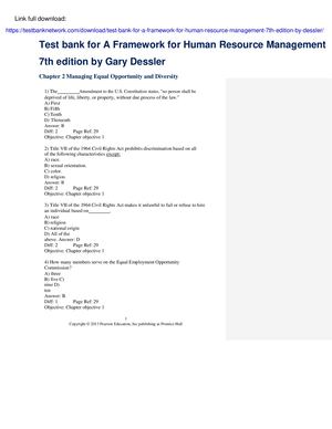 Calaméo - Test Bank For A Framework For Human Resource Management 7th ...