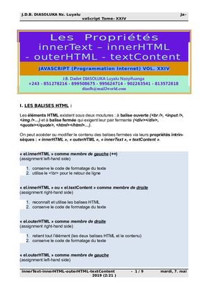 Calaméo - Inner Text Inner Html Outer Html Text Content Java Script Ecma Script Html