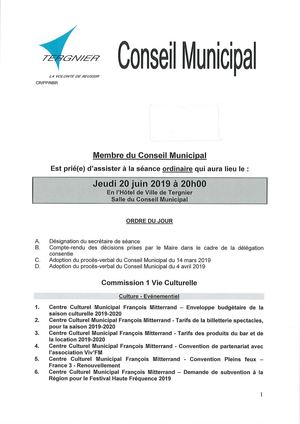 Calaméo - Convocation Conseil Municipal Du 20 Juin 2019