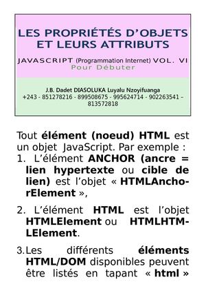 Calaméo - Propriétés D’objets Et Leurs Attributs Javascript Tome Xvi