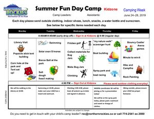 Calaméo - Summer Fun 2019 Kidzone Weekly Calendars