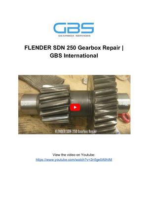 Calaméo - FLENDER SDN 250 Gearbox Repair _ GBS International