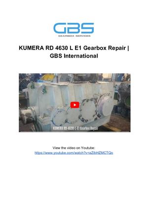 Calaméo - KUMERA RD 4630 L E1 Gearbox Repair _ GBS International