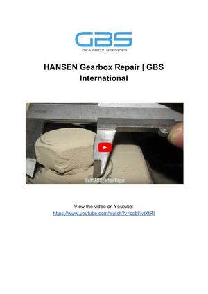 Calaméo - HANSEN Gearbox Repair _ GBS International