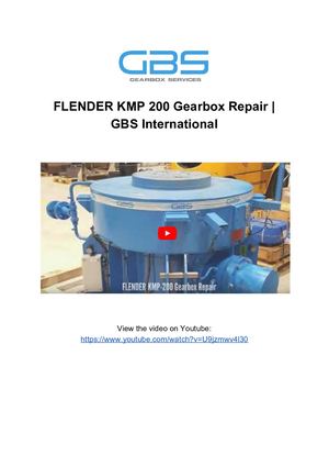 Calaméo - FLENDER KMP 200 Gearbox Repair _ GBS International