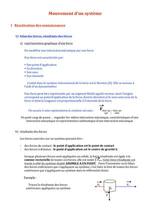 Calaméo - 1ère spécialité cours Mouvement D’un Système